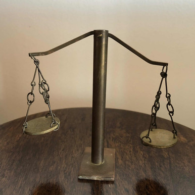 Bronze Miniature Balance Scale with Ancient Coins