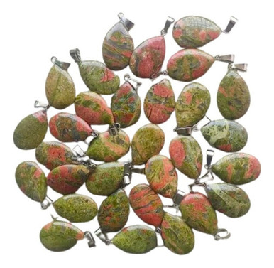 Madre Piedra Tear Drop Unakite Stone Necklace