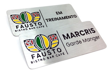 Detail 2 - Personalized Stainless Steel Badges - 2 Pack