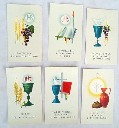Nuvart Communion Vintage Cards 1950s Set of 12