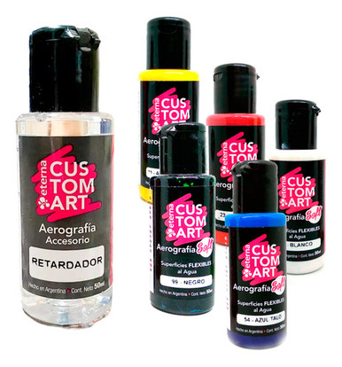 Eterna Custom Art Soft Airbrush Paint Primary Set with Retarder