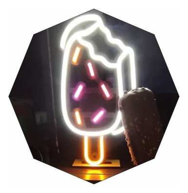 Safari Publicidad Neon Led Ice Cream Stick Sign