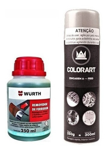Wurth Rust Remover 250ml + Cold Zinc Coating