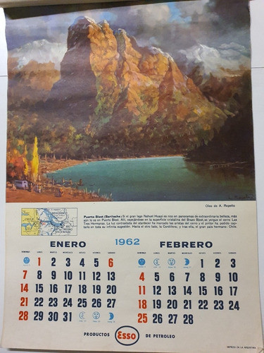 Esso Vintage Calendar 1962 The Landscape at the Borders Oil
