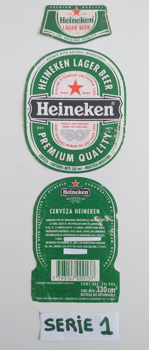 Heineken Set of 6 Different Labels from 2005 to 2022