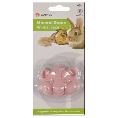 SNACKS ANIMAL FACE GNAWING MINERAL STONE HAMSTER 40G (PINK) - Pet World