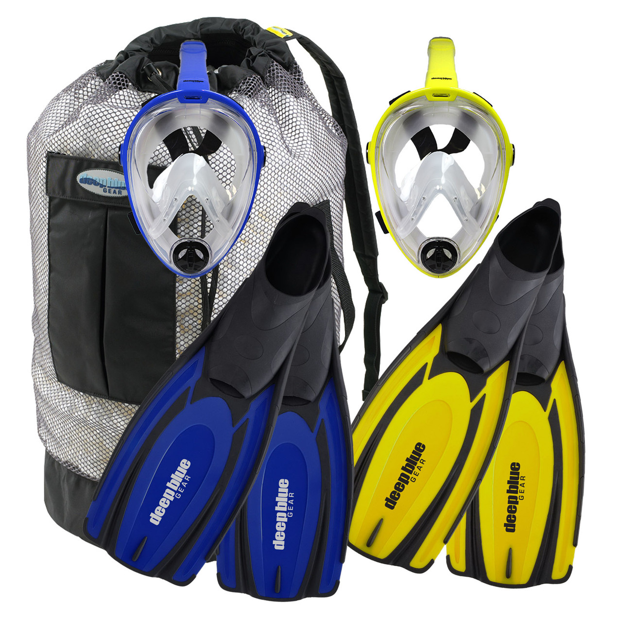 Buddy Full Face Mask Combo Adult Snorkeling Set by Deep Blue Gear