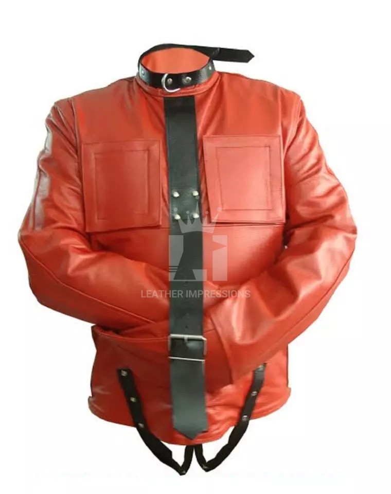 Leather Straitjacket with Removable Chest Flaps