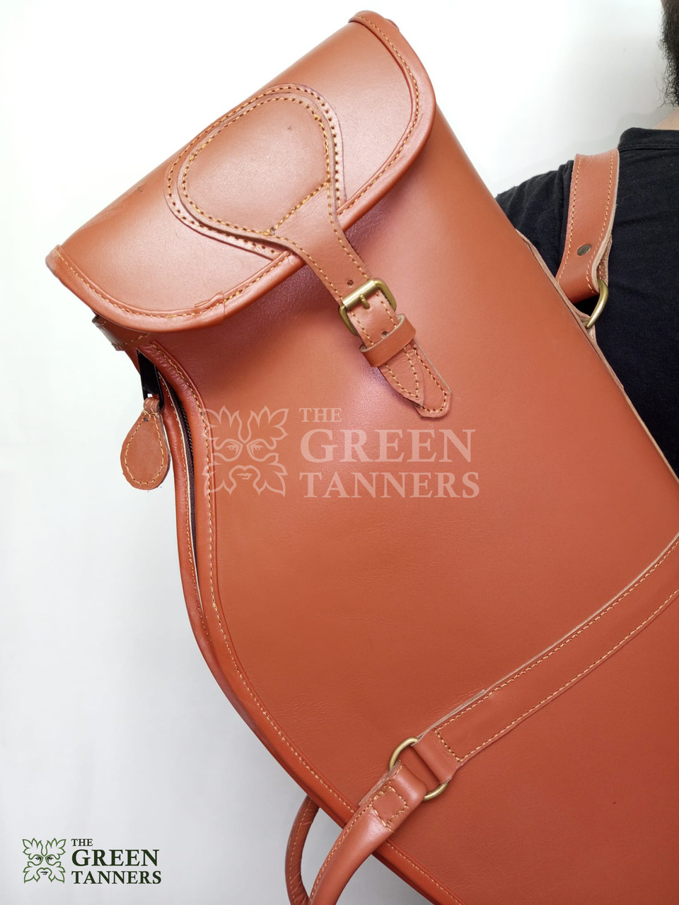 Brown Leather Rifle Case with Buckle Closure