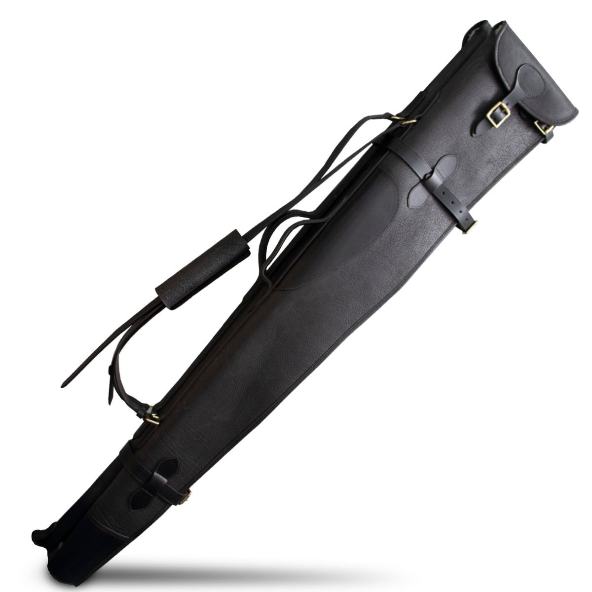 Double Leather Shotgun Slip Case with Flap, Buckle, and Zip