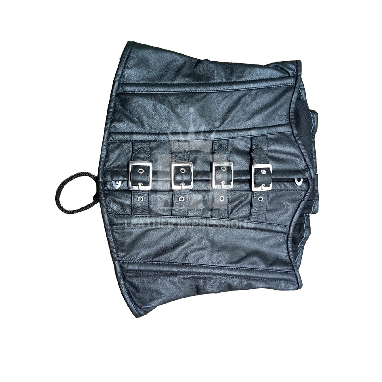 Black Leather Corset Underbust Waist Cinchers