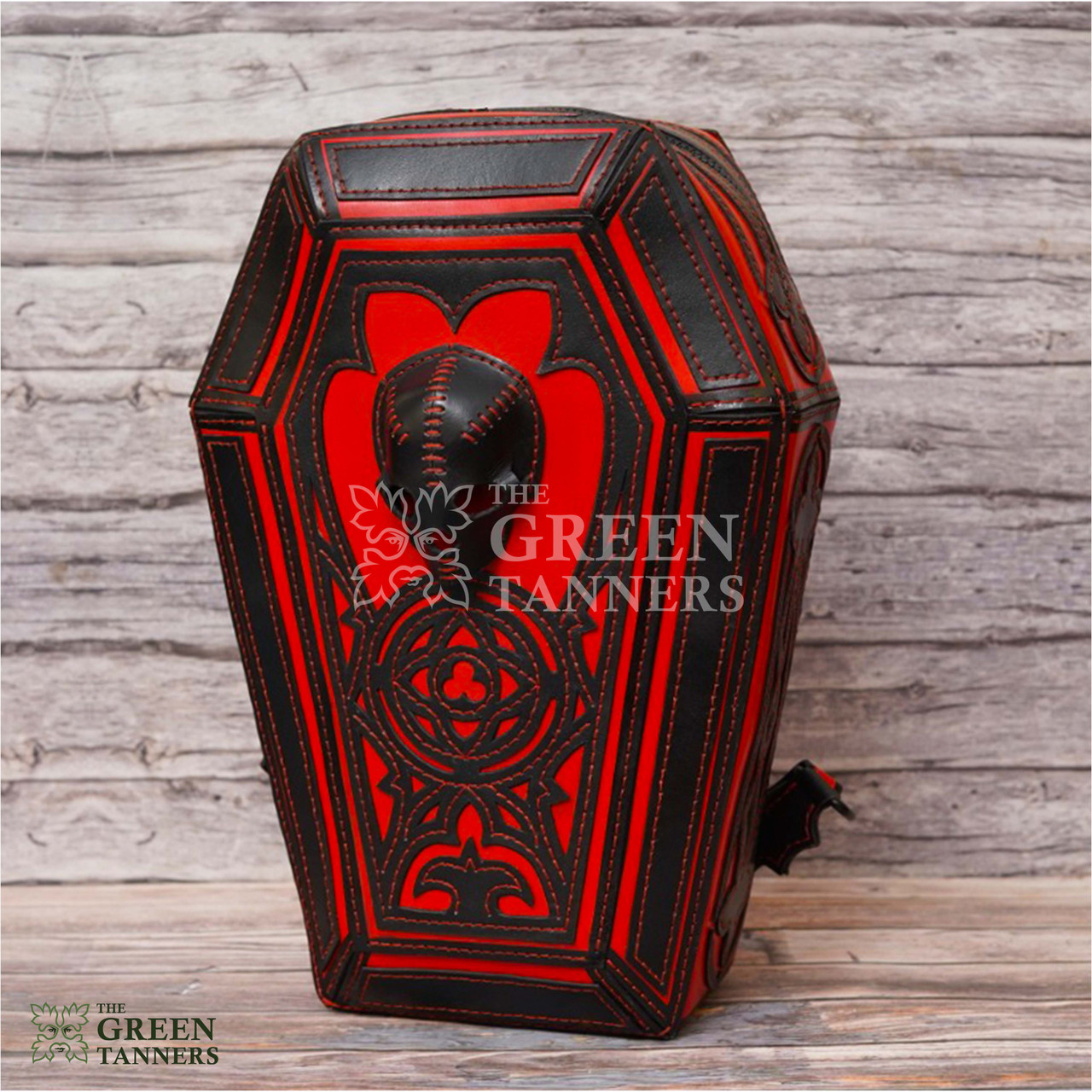 Genuine Leather Coffin Steampunk Backpack