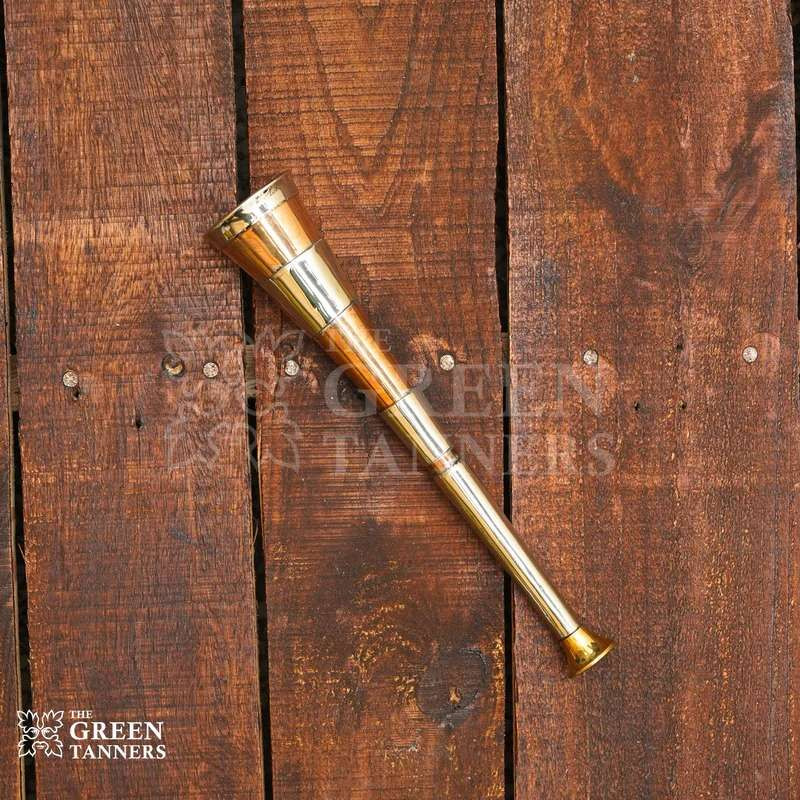 3 Band Copper Fox Hunting Horn with Brass Mouthpiece