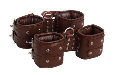 Brown Suspension Ankle & Wrist Cuffs | No Escape