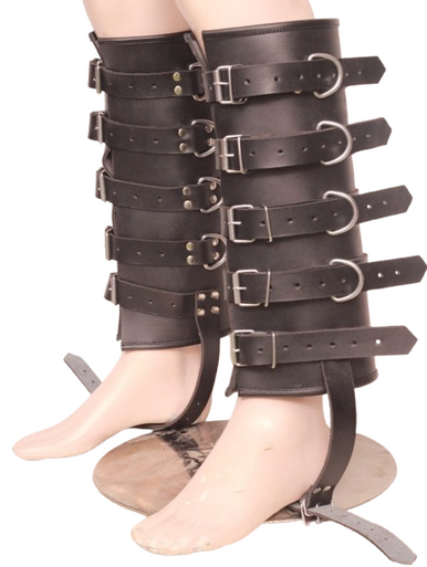 Heavy Duty Leather Leg Binders BDSM Boots Restraints