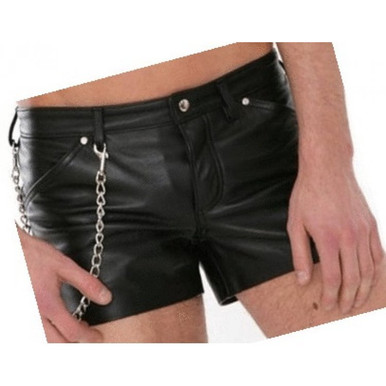 Handmade Black Leather BDSM Shorts - Order Now