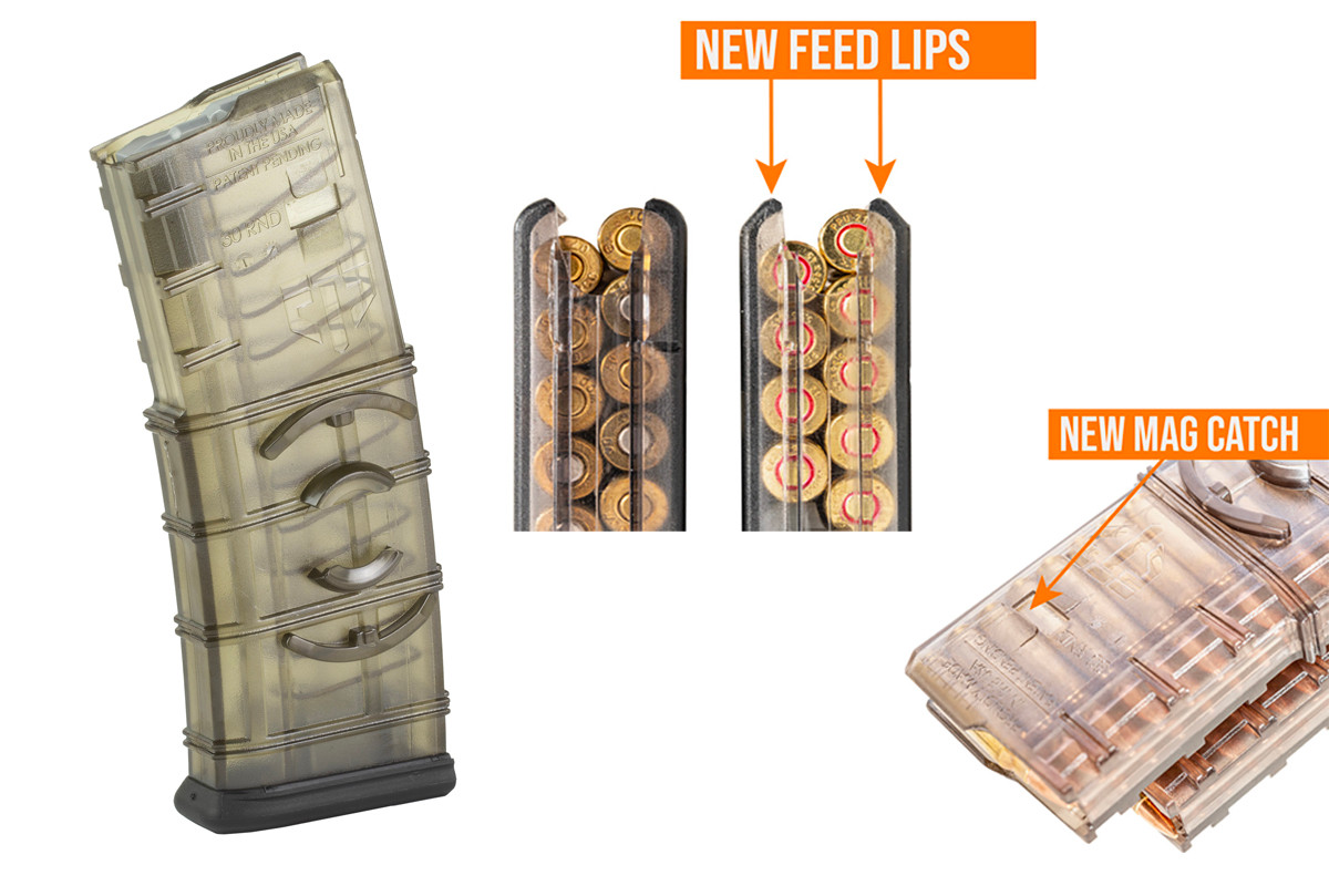 ETS Gen2 30rd AR15 Magazine with Integrated Coupler Clear 5.56 .223
