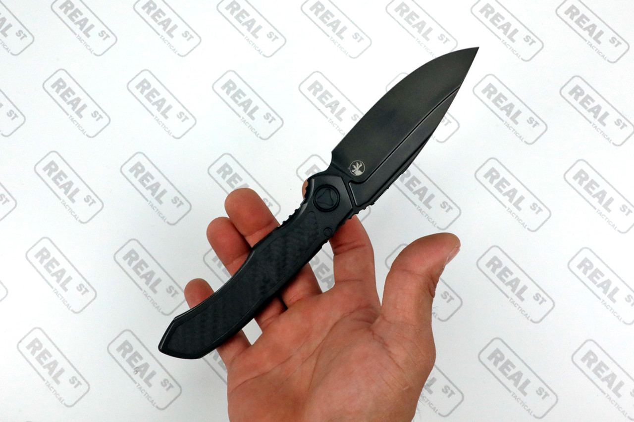 Microtech Anax Dlc Black Se Single Edge Blade Manual Folding Knife