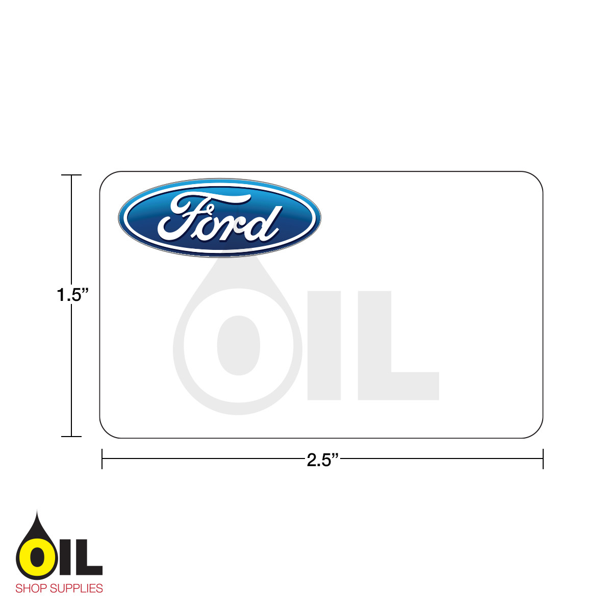 INDY Print PRO - Stock Service Reminder Label - Ford - Oil Shop Supplies