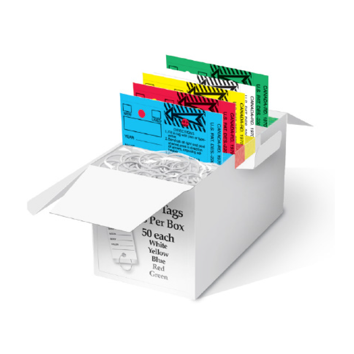 Key Tags Mixed Color Pack (250 Key Tags/Box) - Oil Shop Supplies