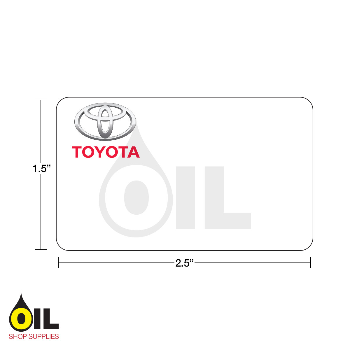 INDY Print PRO - Stock Service Reminder Label - Toyota - Oil Shop Supplies