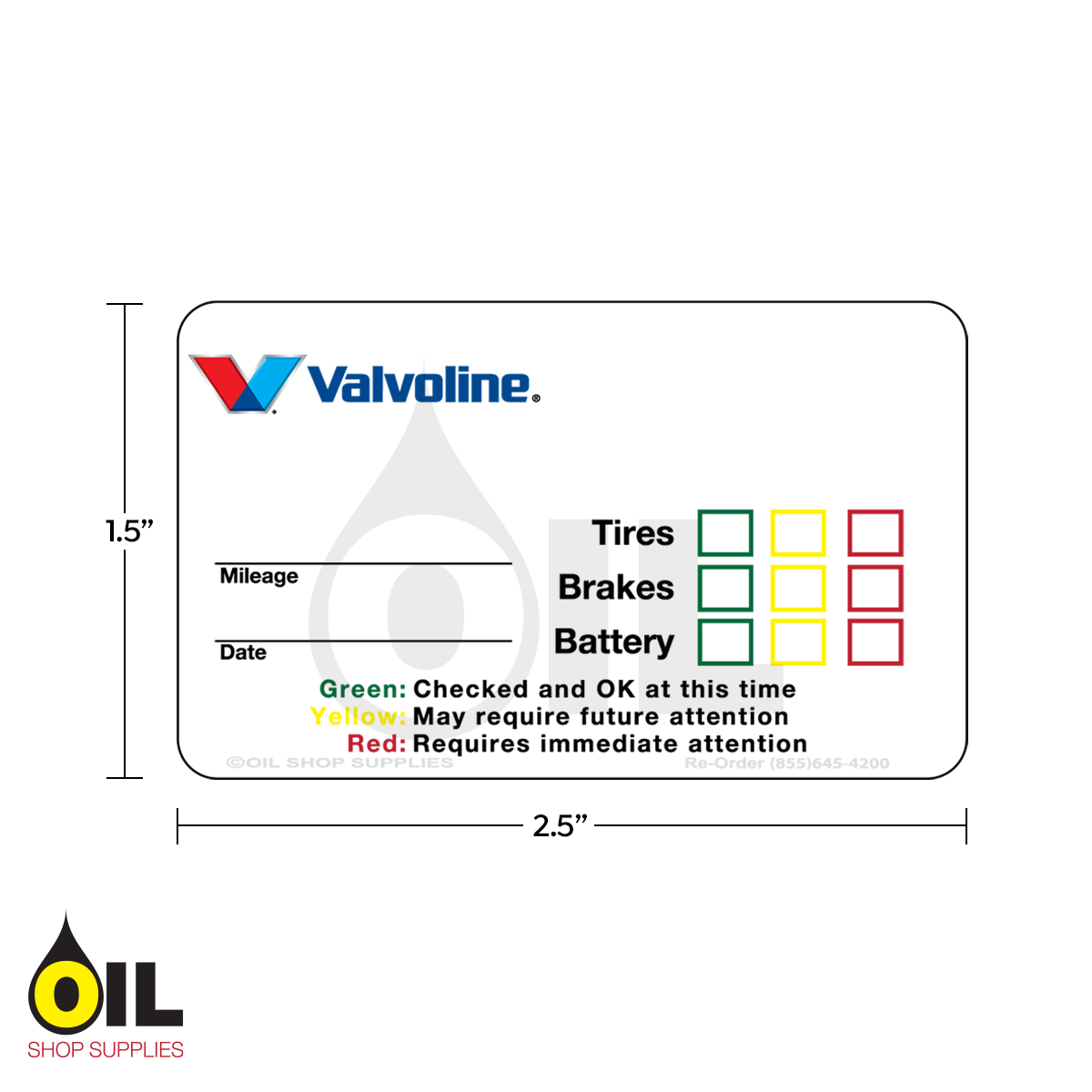 Indy Print Tbb - Stock Service Reminder Label - Valvoline