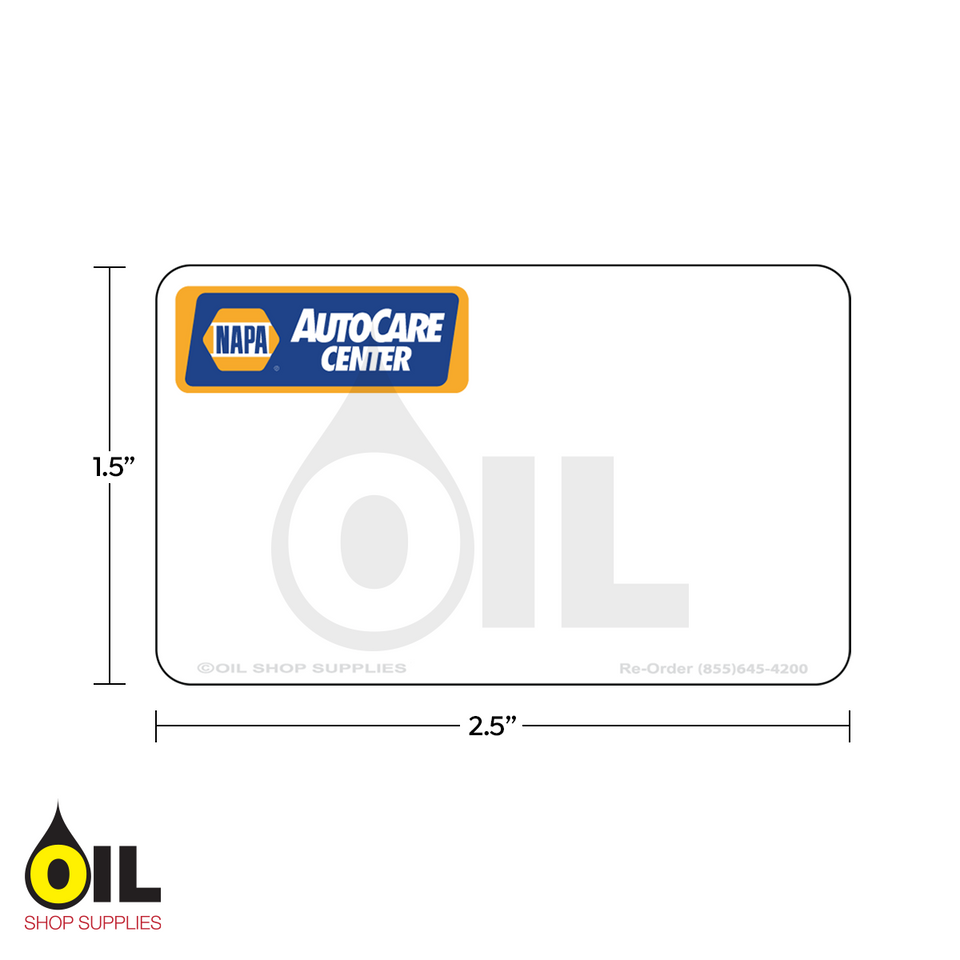 INDY Print PRO - Stock Service Reminder Label - NAPA - Oil Shop Supplies