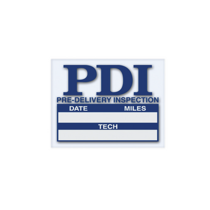 Pre-Delivery Inspection Static Cling Sticker (100 Stickers/Pack) - Oil ...