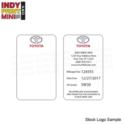 INDY Print Mini - Stock Service Reminder Label - Toyota - Oil Shop Supplies