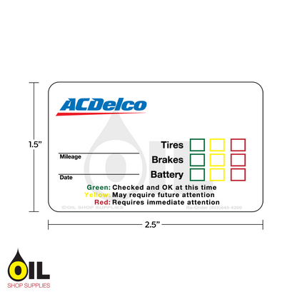Indy Print Tbb - Stock Service Reminder Label - ACDelco