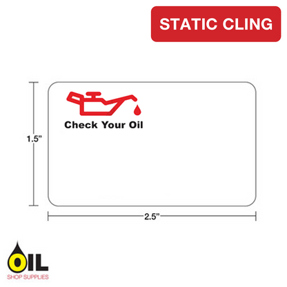 Static Cling Stock Service Reminder Sticker - Oil Can
