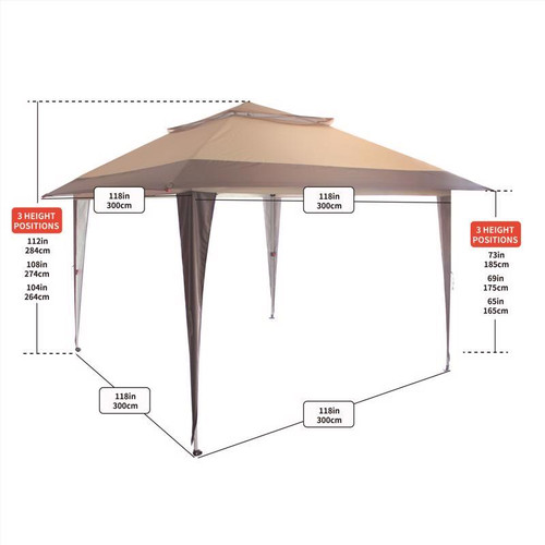 Crown Shade One Touch 150D Polyester Instant Gazebo Deluxe Canopy ...