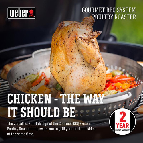 Weber 8838 Gourmet BBQ System Stainless Steel Poultry Roaster - Bar-B ...