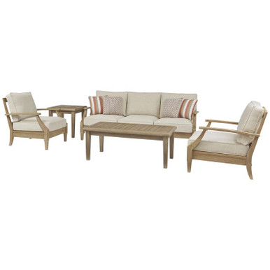 Signature Design by Ashley Clare View 5 pc Brown Wood Patio Set - Bar-B ...