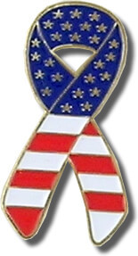 American Flag Ribbon Pin | BikerPins.com