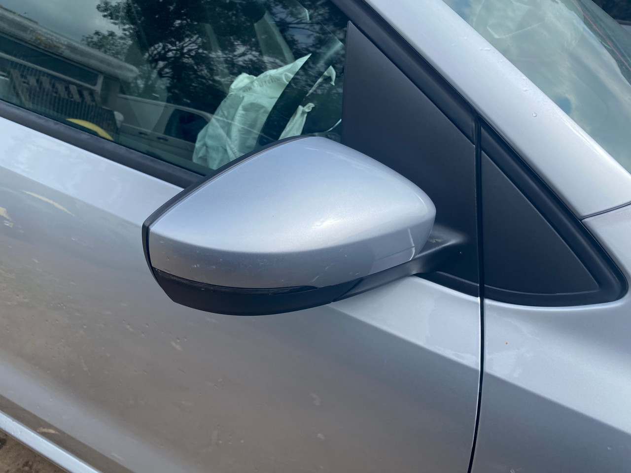 VW POLO 6R 2014 ON USED RH DOOR MIRROR IN SILVER LA7W PAINT CODE ...