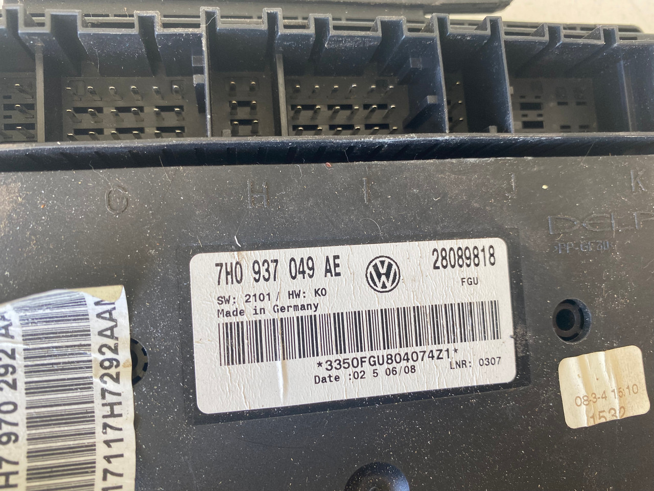 VW TRANSPORTER T5 EARLY 2.5 2005-2008 USED BODY CONTROL MODULE 7H0 937 ...