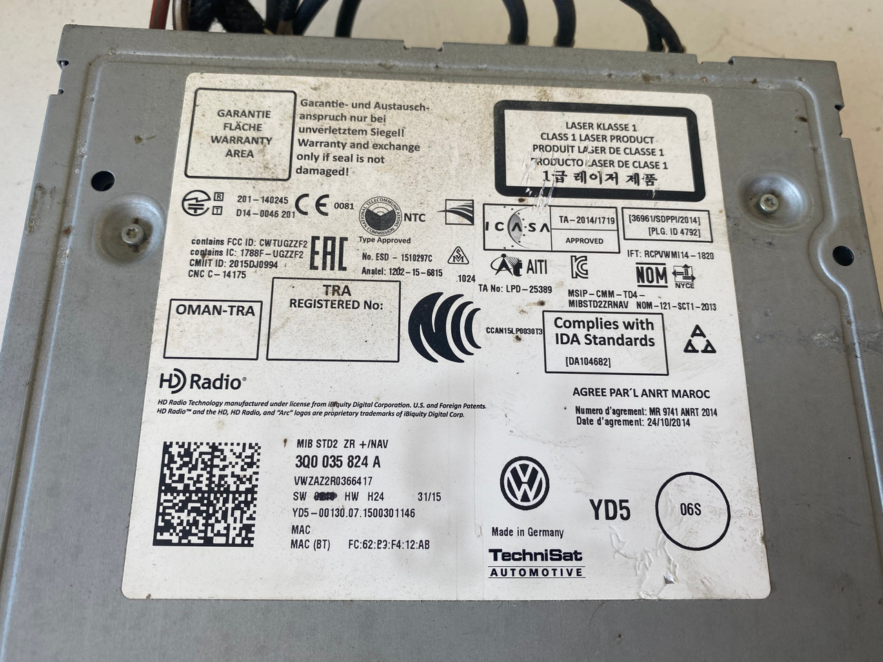 VW POLO R6 GOLF MK7 USED CONTROL UNIT FOR INFORMATION WITH RADIO ...