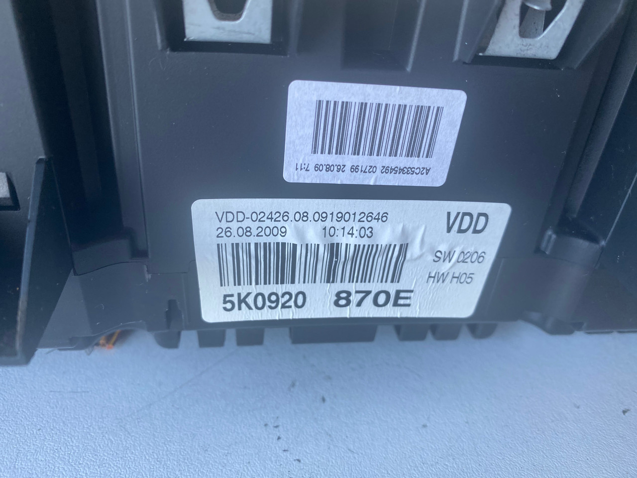 VW GOLF MK2 2L TDI USED INSTRUMENT CLUSTER 5K0 920 870 E - Parts 4 ...