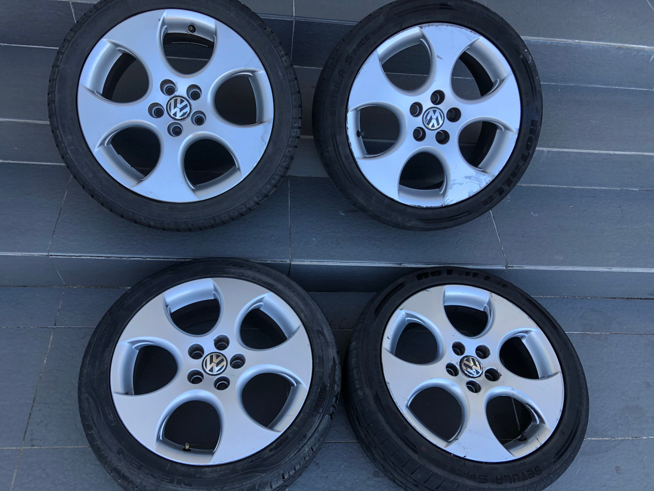 VW POLO 9N GTI USED 16 INCH MAG WHEELS WITH TYRES 6Q0 601 025 AA ...