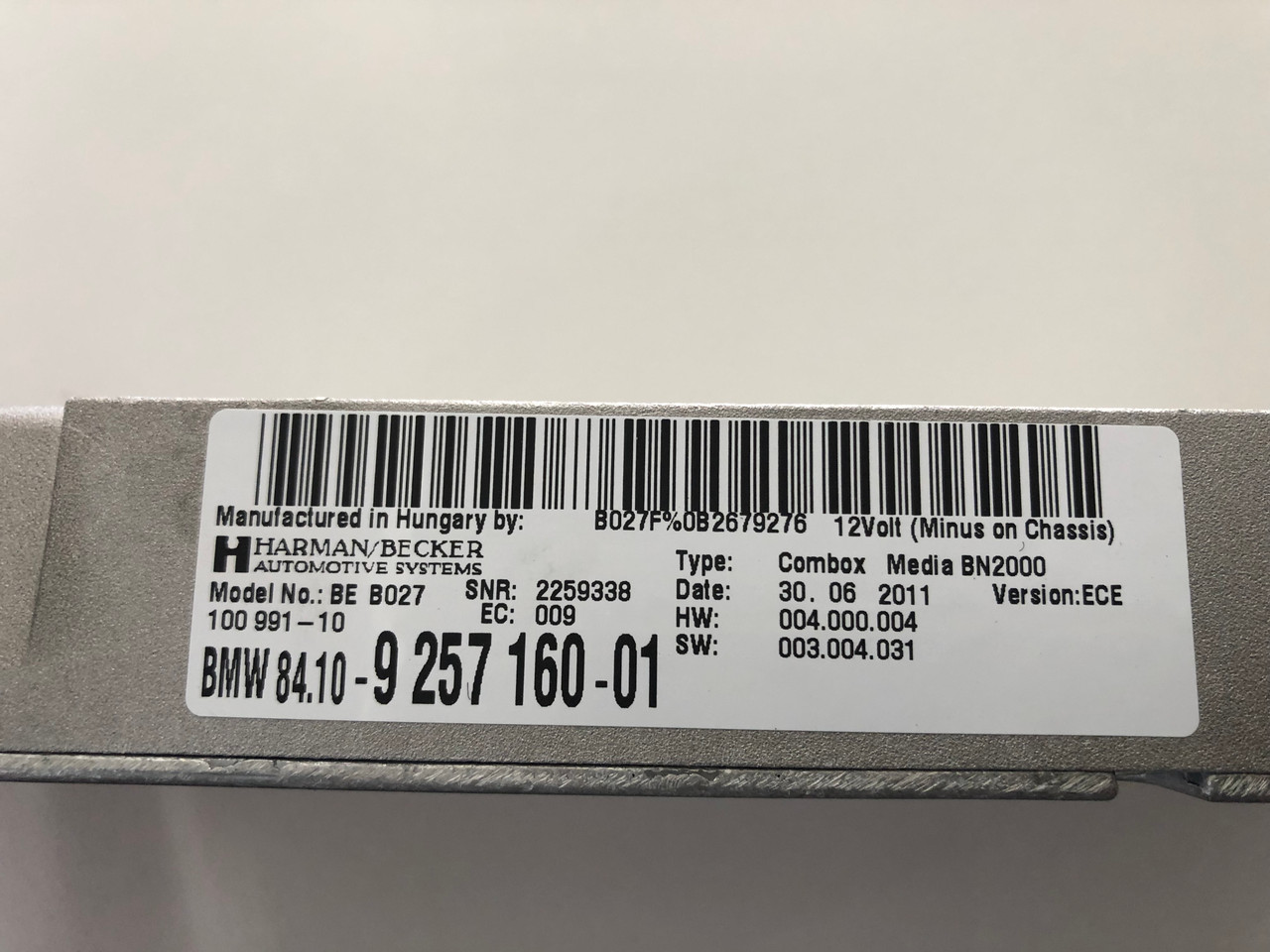 BMW E87 E88 E90 E60 E70 USED BLUETOOTH MODULE 84.10 - 9 257 160 - 01 ...