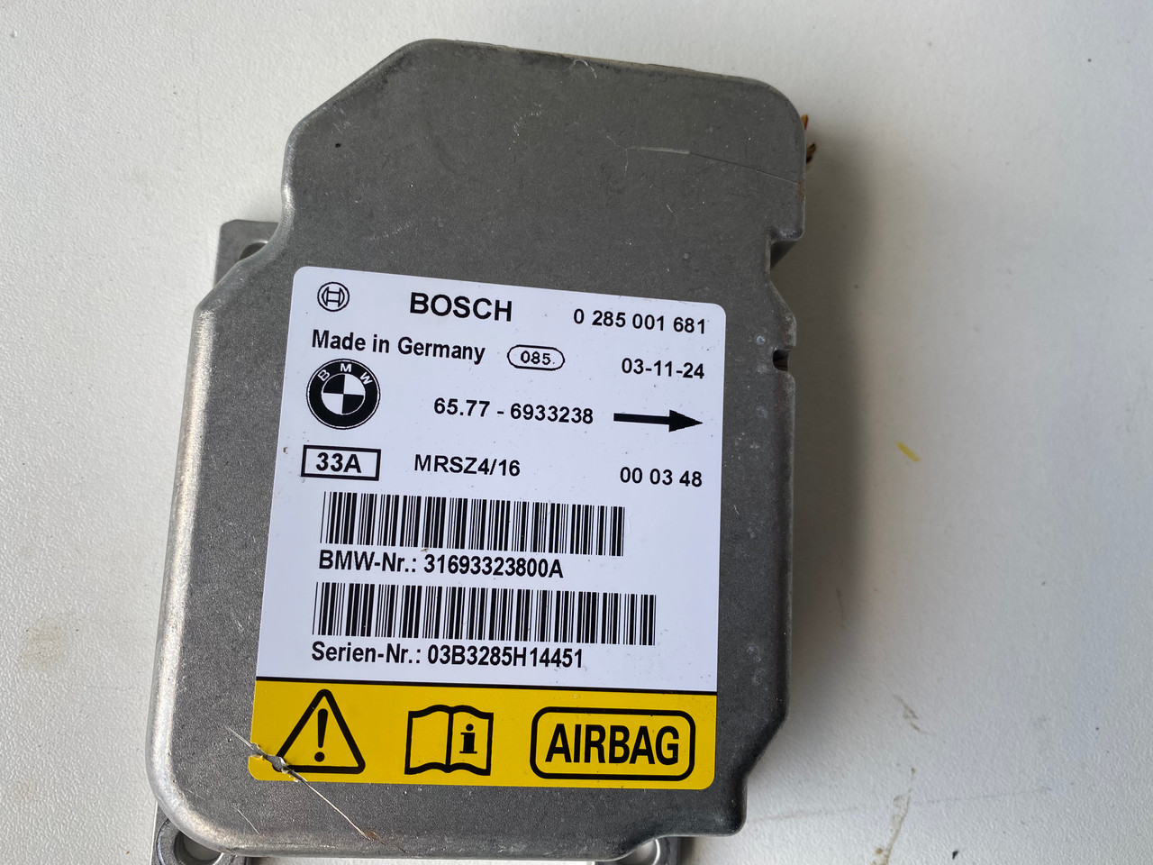 BMW 3 SERIES E46 318 320 323 325 328 2001-2004 USED AIRBAG MODULE 65.77 ...