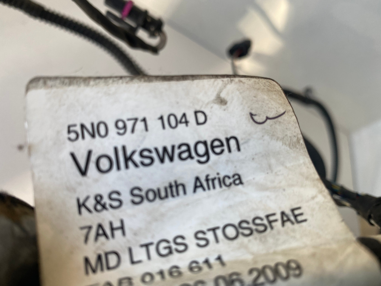 VW TIGUAN 5N EARLY USED REAR BAR PARKING SENSOR HARNESS 5N0 971 104 D ...