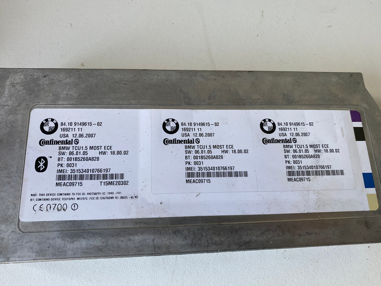 BMW X5 E70 USED BLUETOOTH MODULE 65 15 6 951 370 - Parts 4 European Cars