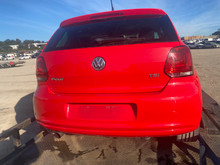 VW POLO 6R EARLY USED REAR BAR COVER IN RED P3G PAINT CODE