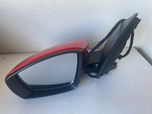 VW POLO 6R USED LH DOOR MIRROR IN RED P3G PAINT CODE 6R2 857 501 BF