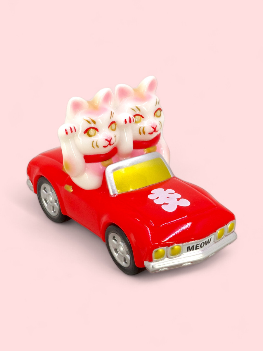 Lucky Meow Meow Car Red by Genkosha - myplasticheart