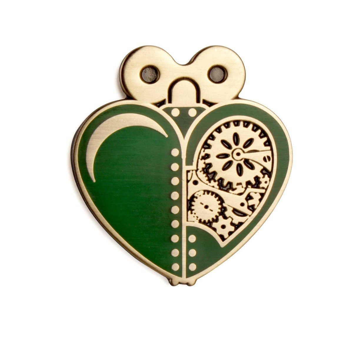 Woodsman's Heart Green Enamel Pin - myplasticheart