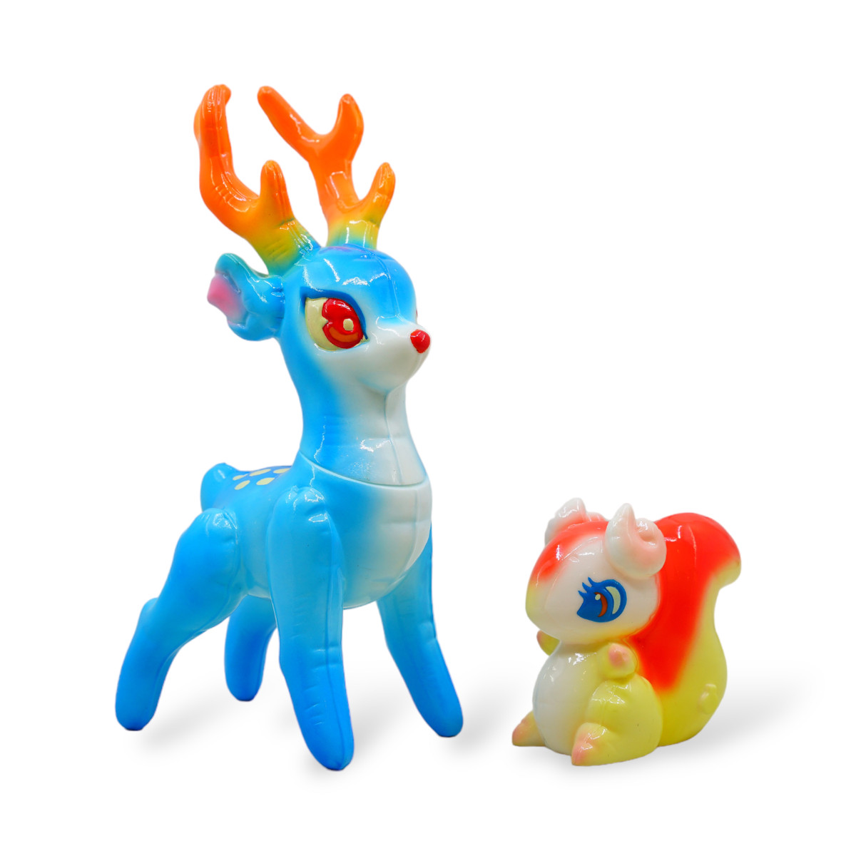 Forest Friends Deer and Squirrel Bright Blue by Genkosha - myplasticheart