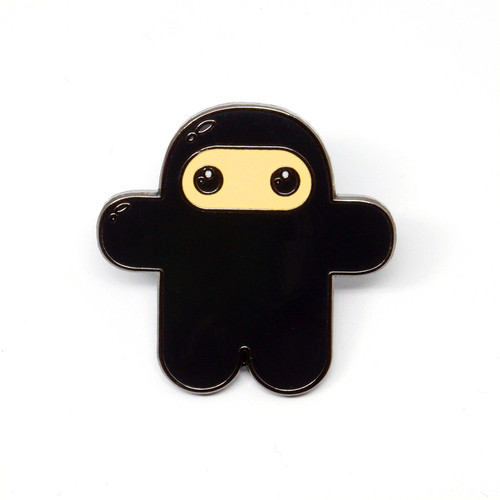 Wee Ninja Black Enamel Pin - myplasticheart